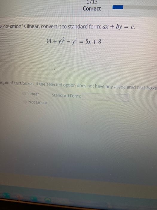 Solved multiple choice :determine if the equation is linear | Chegg.com