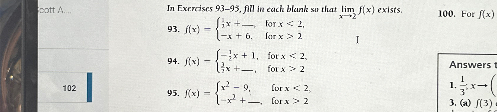 Solved cott A... In Exercises 93-95, fill in each blank so | Chegg.com