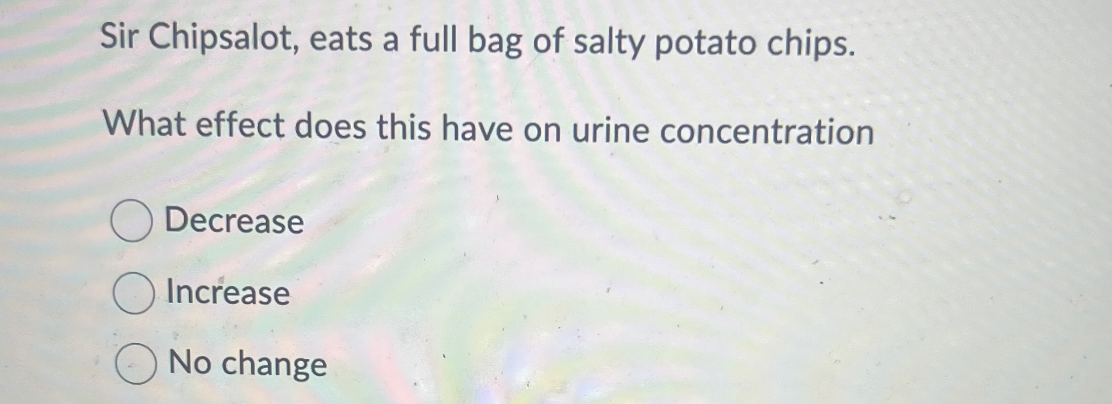 Solved Sir Chipsalot, eats a full bag of salty potato | Chegg.com