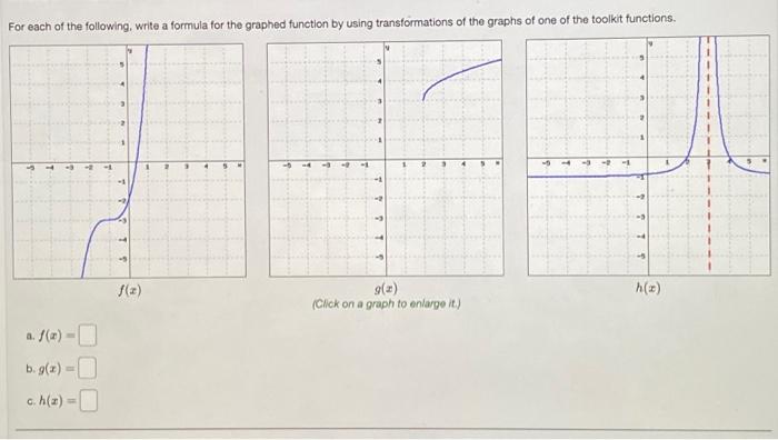 Solved For each of the following, write a formula for the | Chegg.com