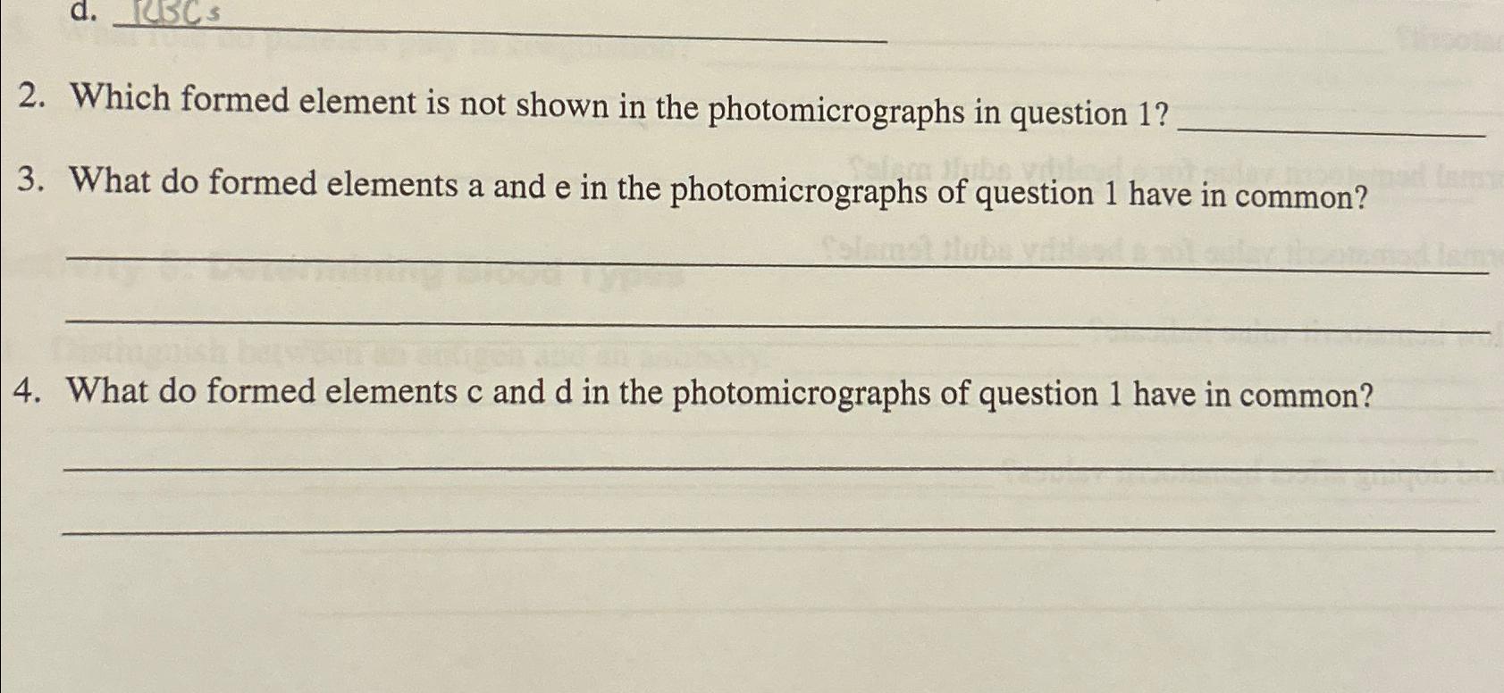 Solved Which formed element is not shown in the | Chegg.com