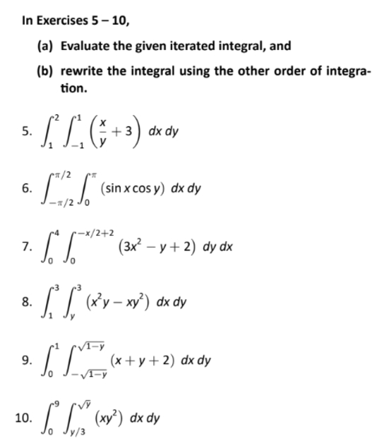 Solved Number 10 ﻿please. In ﻿Exercises 5-10,(a) ﻿Evaluate | Chegg.com