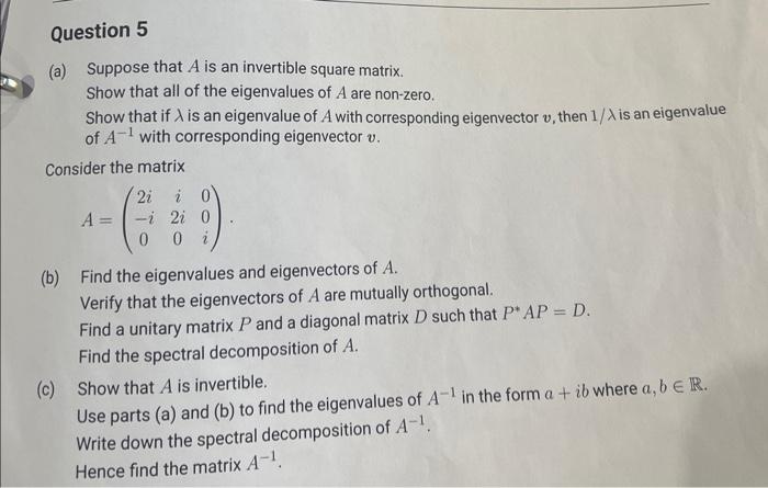 Solved (a) Suppose that A is an invertible square matrix. | Chegg.com