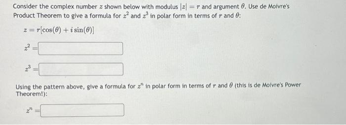 Solved Consider the complex number z shown below with | Chegg.com