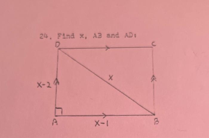 Solved 24. F4nd x,AB and AD: | Chegg.com
