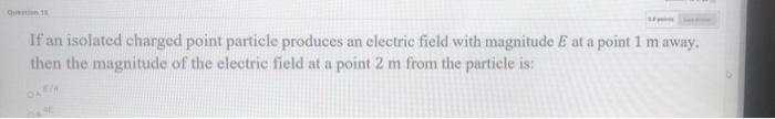 Solved If an isolated charged point particle produces an | Chegg.com