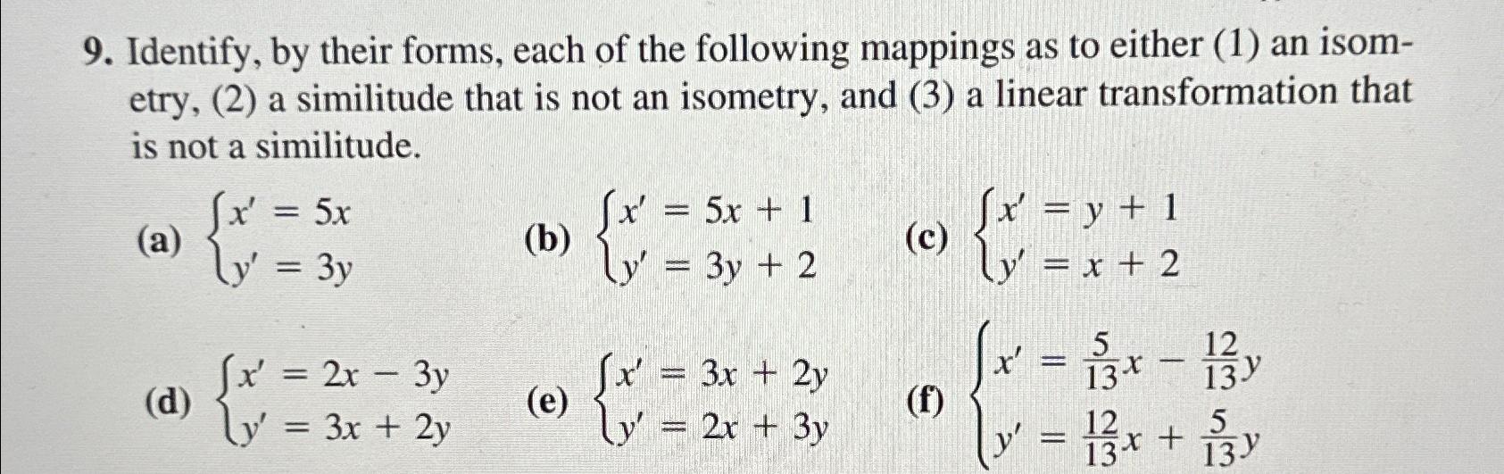Solved Identify, by their forms, each of the following | Chegg.com