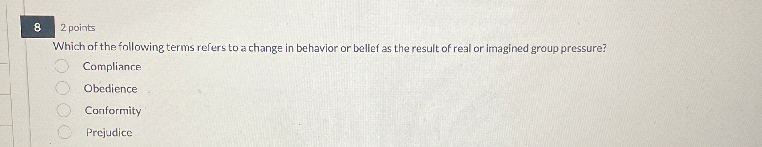 Solved 82 ﻿pointsWhich of the following terms refers to a | Chegg.com