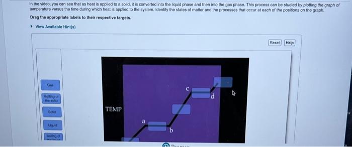 Solved When a solid is placed in a container and heat is | Chegg.com