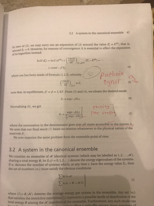 Solved 40 Chapter 3 • The Canonical Ensemble statistics of | Chegg.com