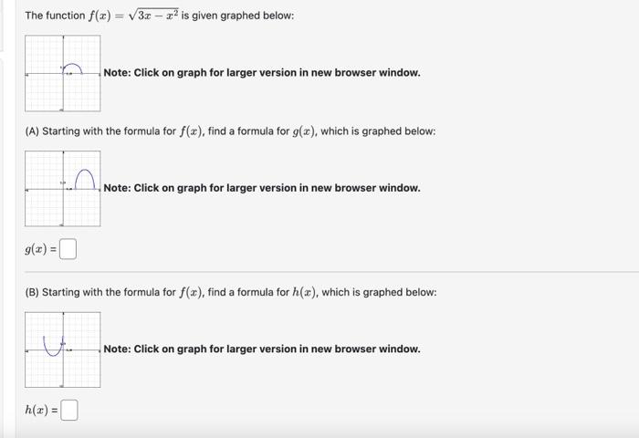 Solved The Function F X √3x X² Is Given Graphed