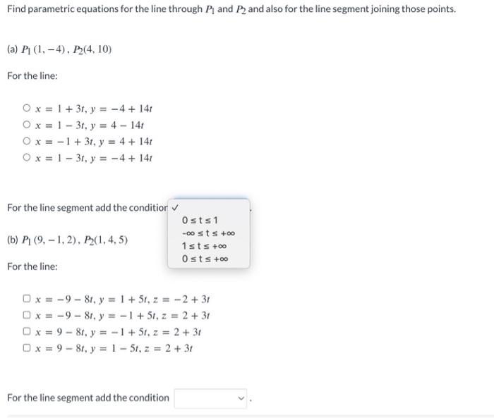 Solved Find parametric equations for the line through P1 and | Chegg.com