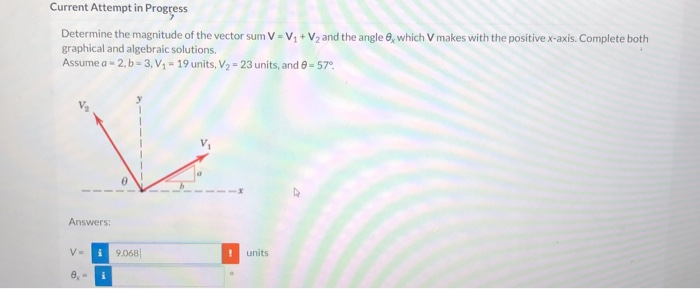 Solved Current Attempt in Progress Determine the magnitude | Chegg.com