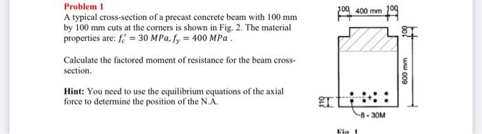 Solved Problem 1 A typical cross-section of a precast | Chegg.com