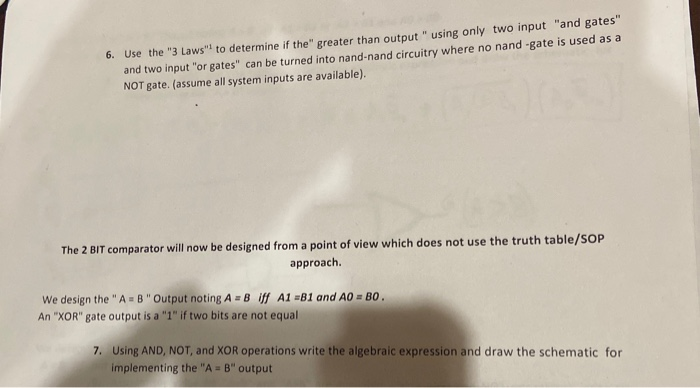 Building a "2 Bit" Comparator. A comparator is a | Chegg.com