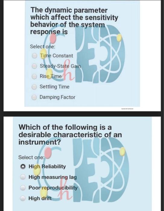 Solved The dynamic parameter which affect the sensitivity | Chegg.com