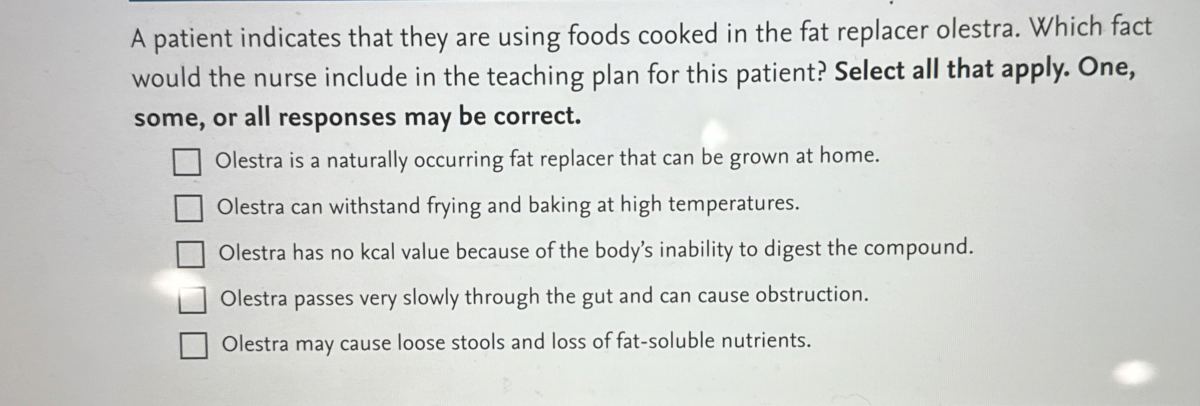 Solved A patient indicates that they are using foods cooked | Chegg.com