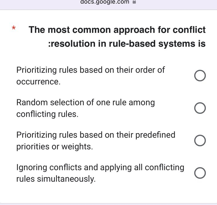 The most common approach for conflict :resolution in | Chegg.com
