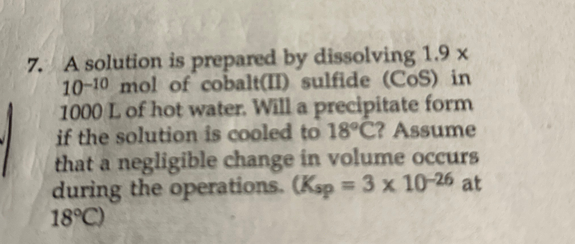 Solved A solution is prepared by dissolving 1.9× 10-10mol of | Chegg.com