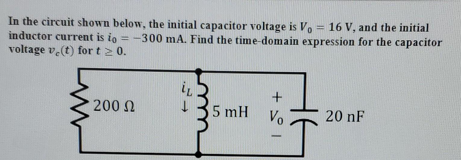 Solved In the circuit shown below, the initial capacitor | Chegg.com