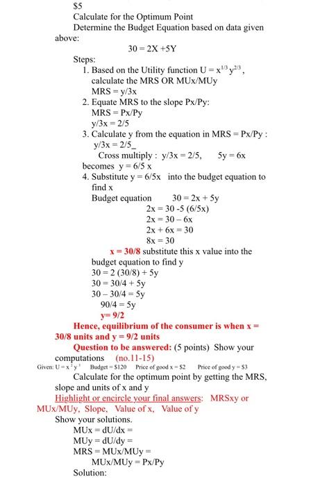 Solved PRACTICE SET ON MRS, SLOPE & EQUILIBRIUM OF THE | Chegg.com