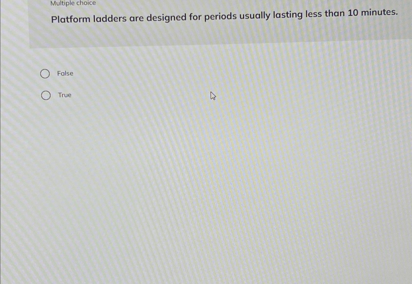Solved Multiple choicePlatform ladders are designed for | Chegg.com