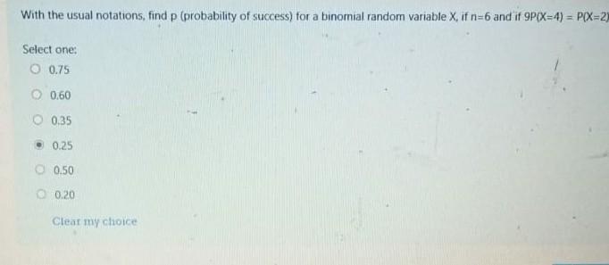 Solved With the usual notations, find p (probability of | Chegg.com