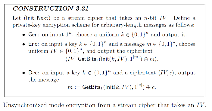 Solved Consider the stream cipher construction 3.31. ﻿ Let | Chegg.com