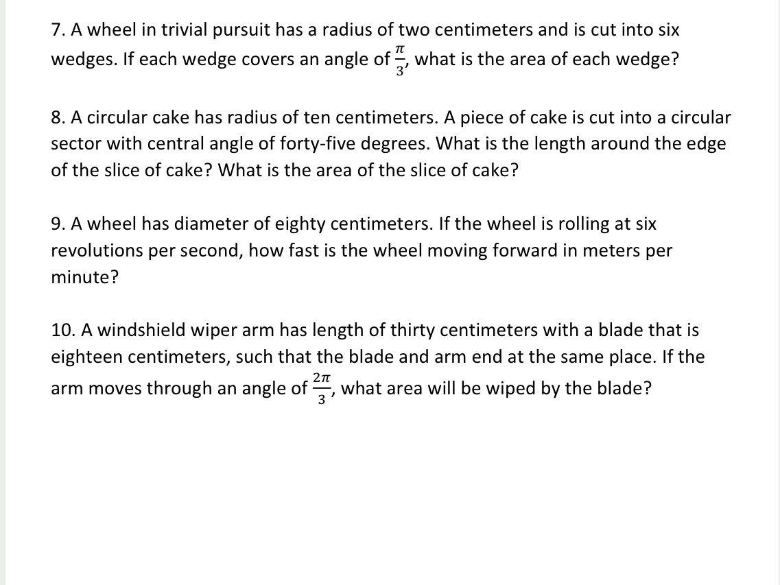 Solved A wheel in trivial pursuit has a radius of two | Chegg.com