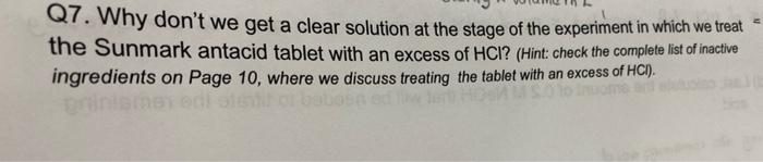 Solved Questions for Laboratory 3: Making and Standardizing | Chegg.com