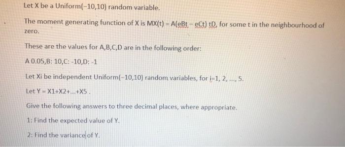 Solved find value of Y and its varianceA B C AND D ARE GIVEN | Chegg.com