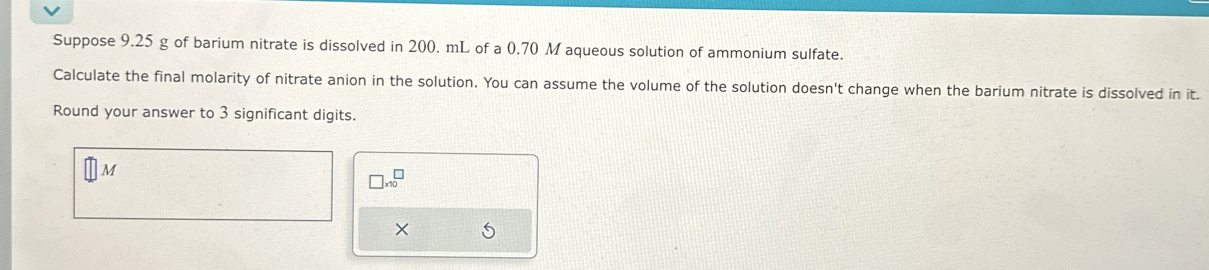 Solved Suppose 9.25 ﻿g of barium nitrate is dissolved in | Chegg.com