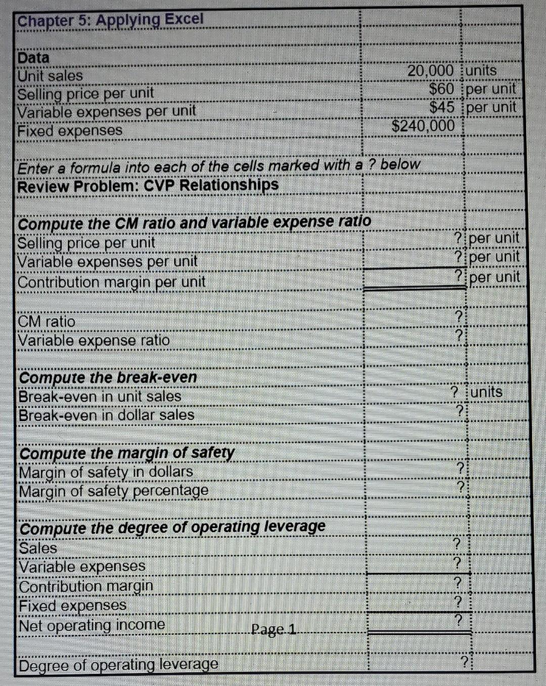 Solved Enter a formula into each of the cells marked with a | Chegg.com