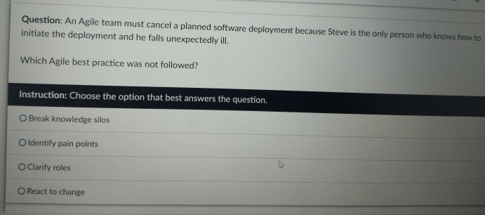 Solved Question: An Agile team must cancel a planned | Chegg.com