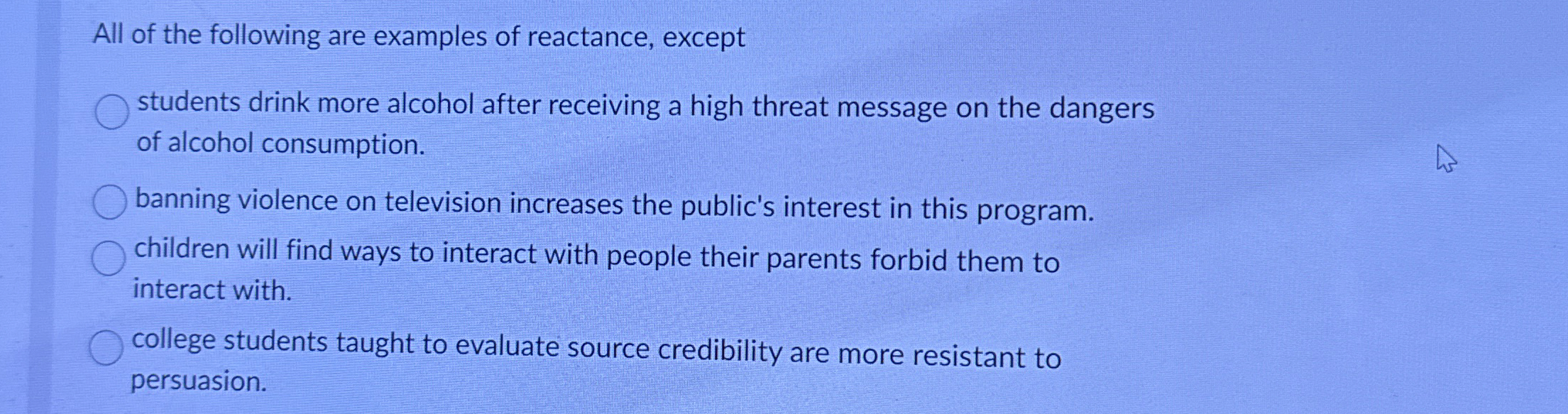 Solved All of the following are examples of reactance, | Chegg.com