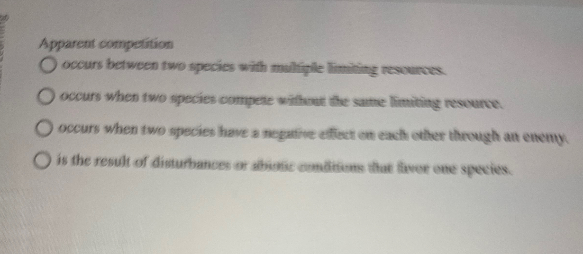 Solved Apparent compectitionoccurs between two species with | Chegg.com