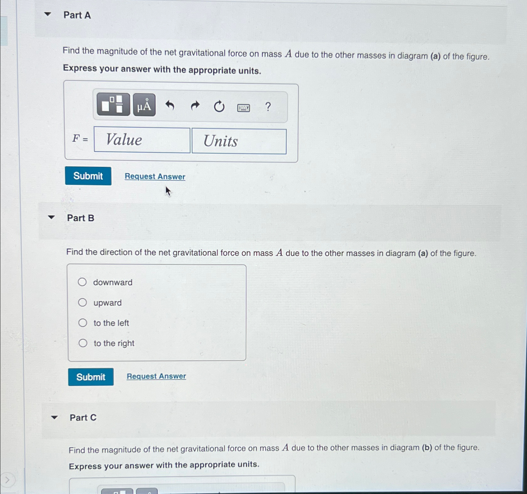 Solved Part AFind the magnitude of the net gravitational | Chegg.com