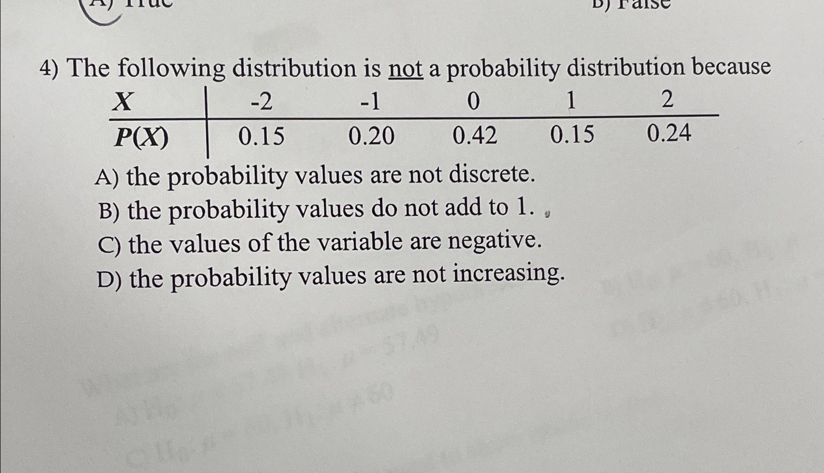 Solved The following distribution is not a probability | Chegg.com Solved The following distribution is not a probability | Chegg.com