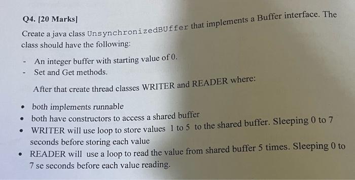 Solved Q4. [20 Marks] Create a java class | Chegg.com