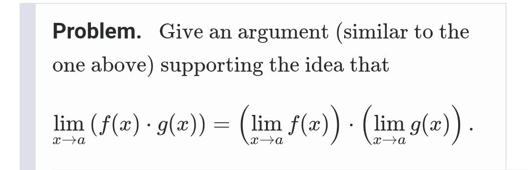 Solved Problem. Give an argument (similar to the one above) | Chegg.com