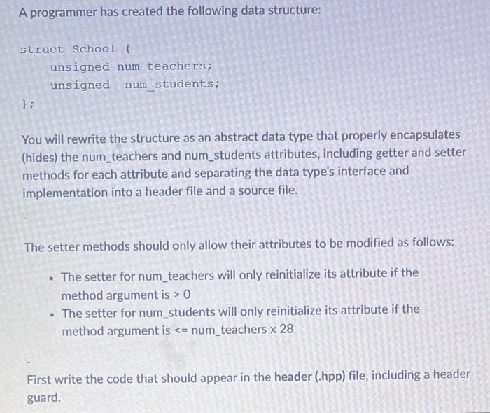 Solved A programmer has created the following data | Chegg.com