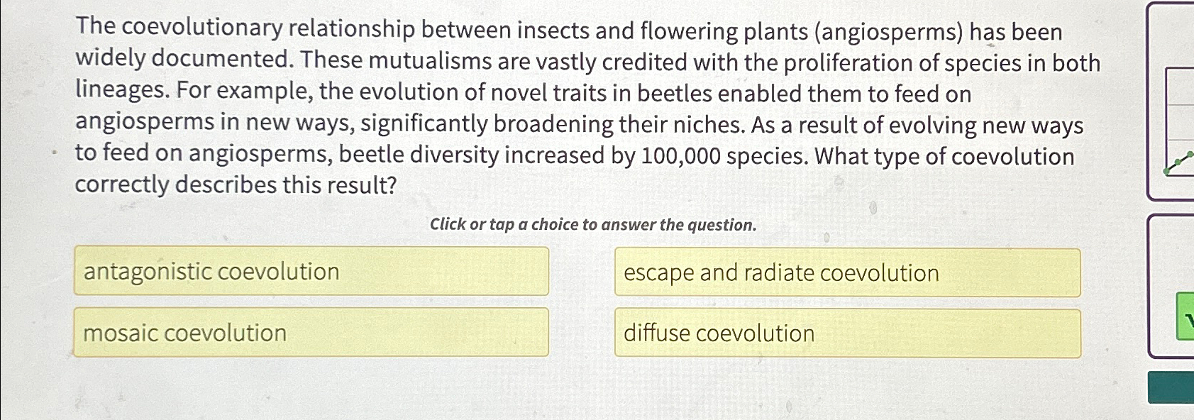 Solved The coevolutionary relationship between insects and | Chegg.com