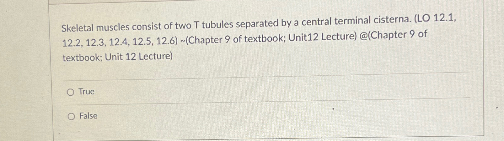 Solved Skeletal muscles consist of two T tubules separated | Chegg.com