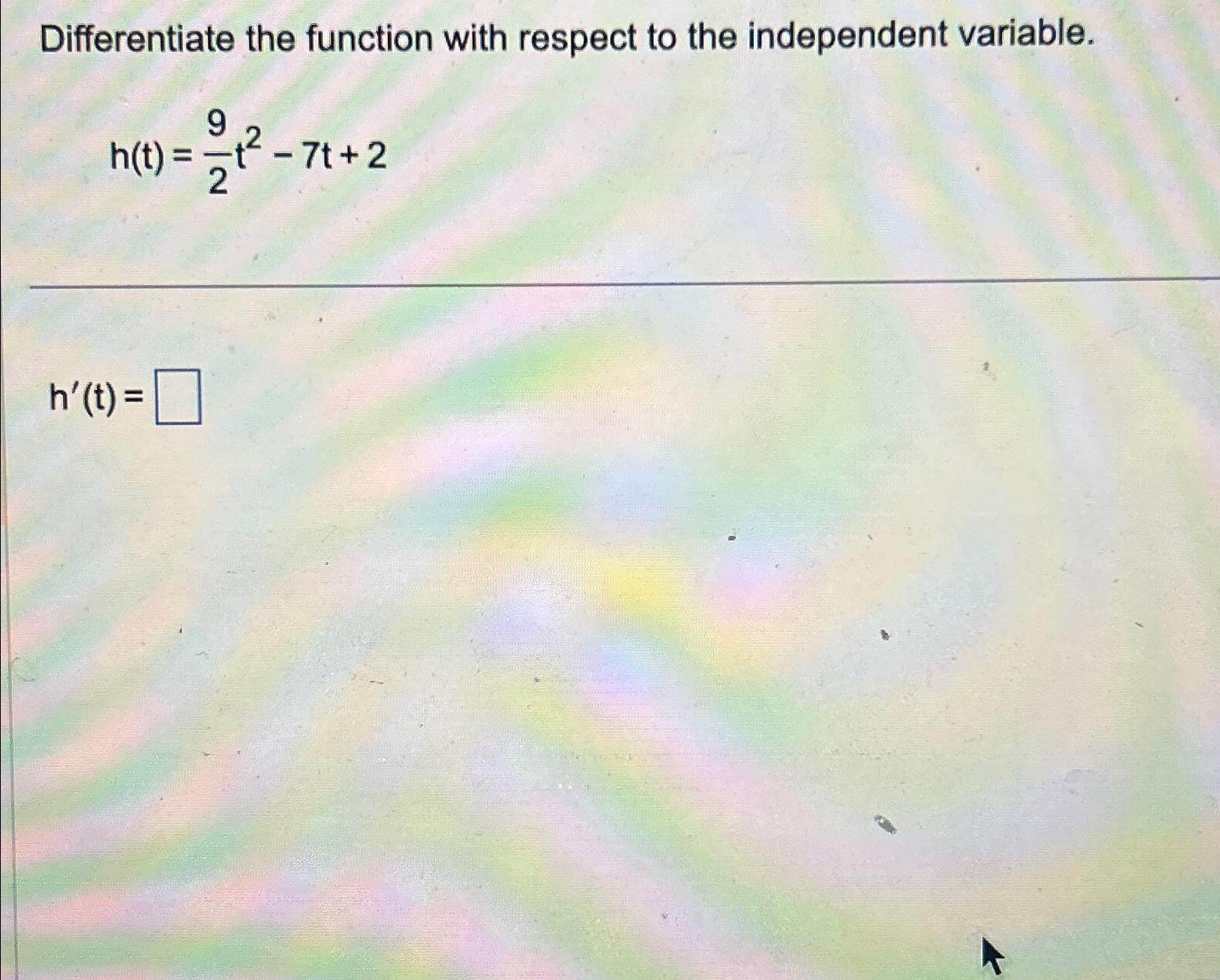 Solved Differentiate the function with respect to the | Chegg.com