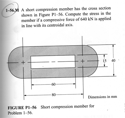 Solved A short compression member has the cross section | Chegg.com