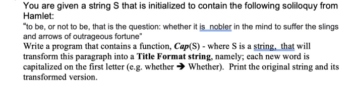 Solved You are given a string S that is initialized to | Chegg.com