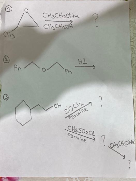Solved 1 CH₃ CH₂ONa CH₃CH2OH CH3 (2 HI Ph an ? OH 매 SoCl2 | Chegg.com