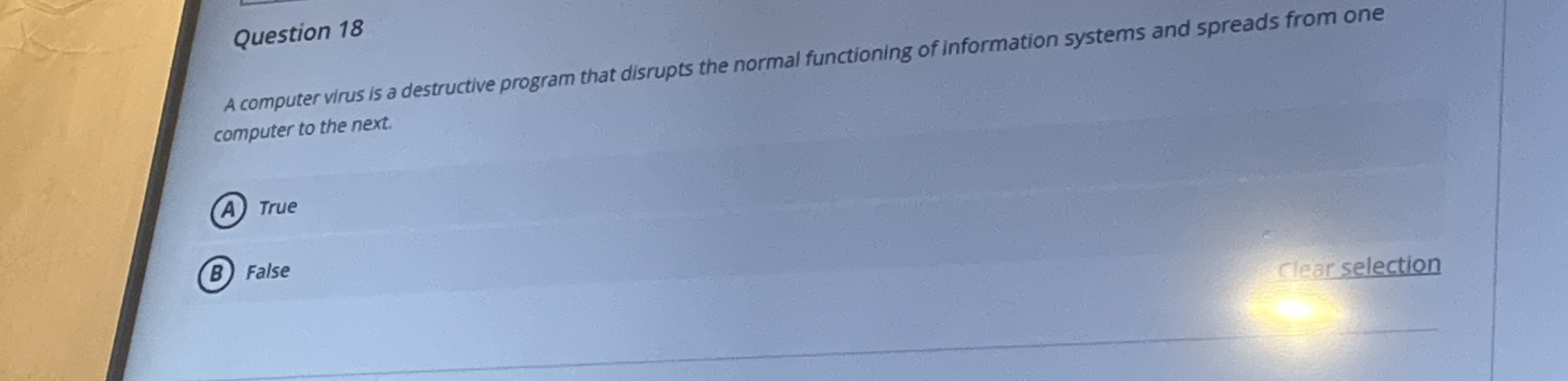 Solved Question 18A computer virus is a destructive program | Chegg.com