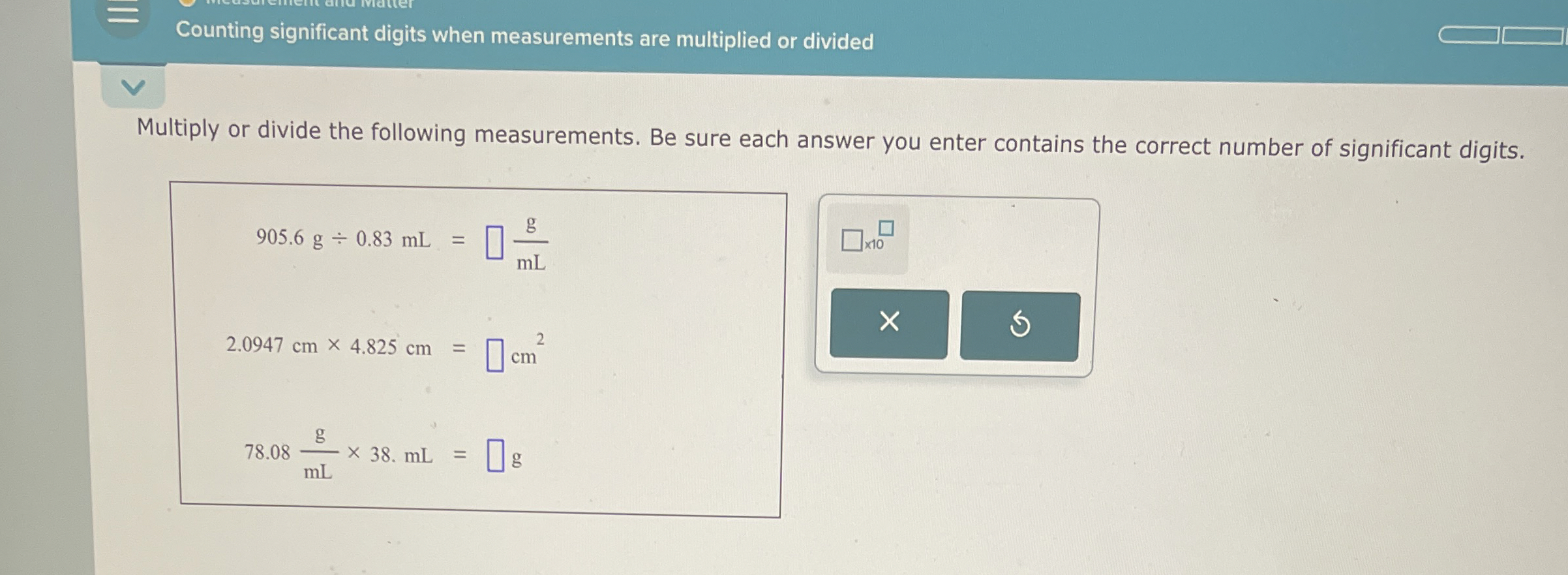 Solved Counting significant digits when measurements are | Chegg.com