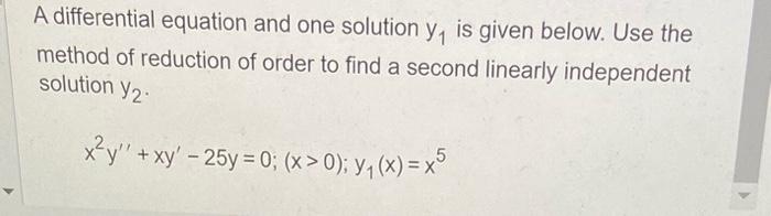 Solved Suppose that one solution y1(x) of a homogenous | Chegg.com